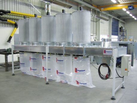 mobiel afzuigsysteem stof vellen filter - Jongejans luchttechniek